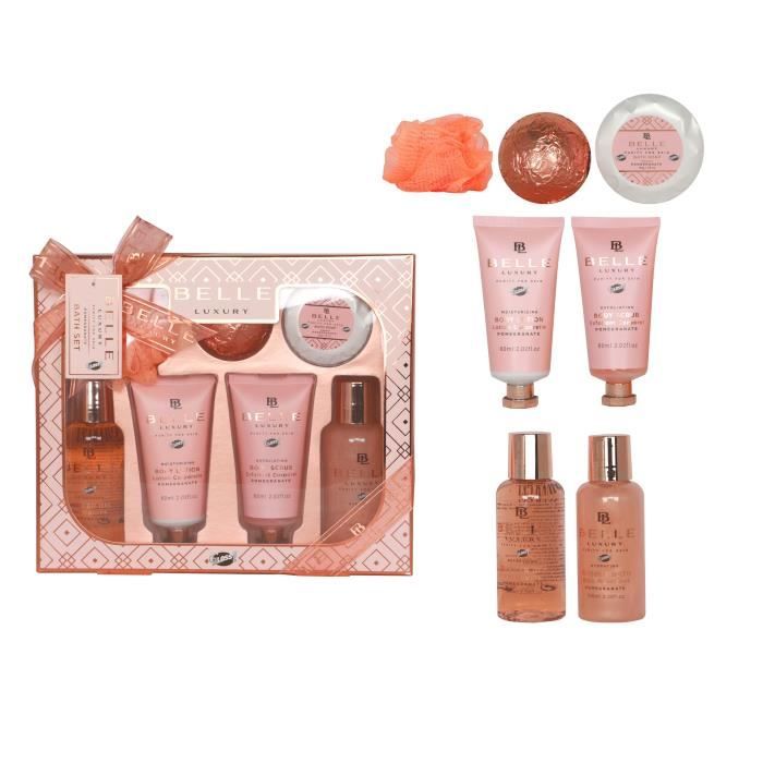 Coffret de bain au parfum fruité de grenade 7pcs Rose Cdiscount Au