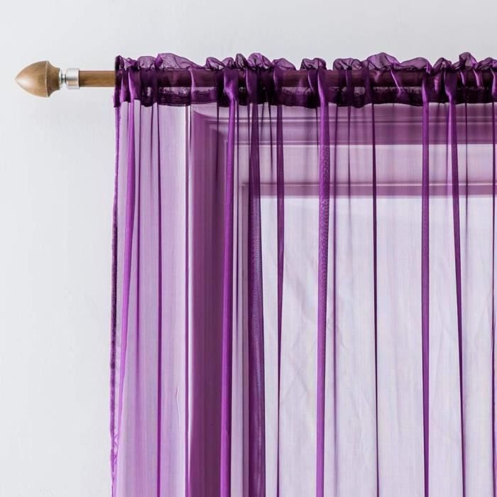 Rideaux de fenêtre transparents Violet Taille 260cm x 140cm