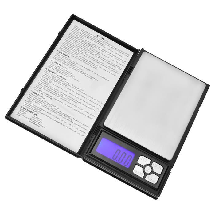 Duokon Échelle de bijoux Balance de poids numérique LCD portable pour peser les pierres