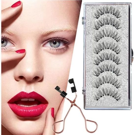 Faux Cils Magnetique Aimanté Sans Colle Cils Magnétique Naturel D Waterproof Effet Sans Eye