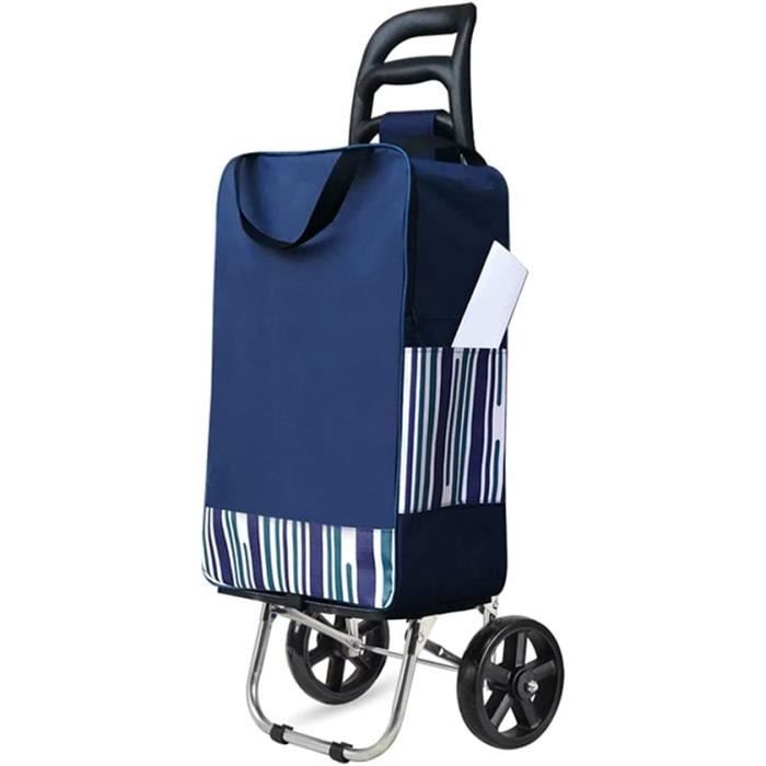 Chariot De Courses Caddie avec 2 Roues Grande Capacité 30L Pliable