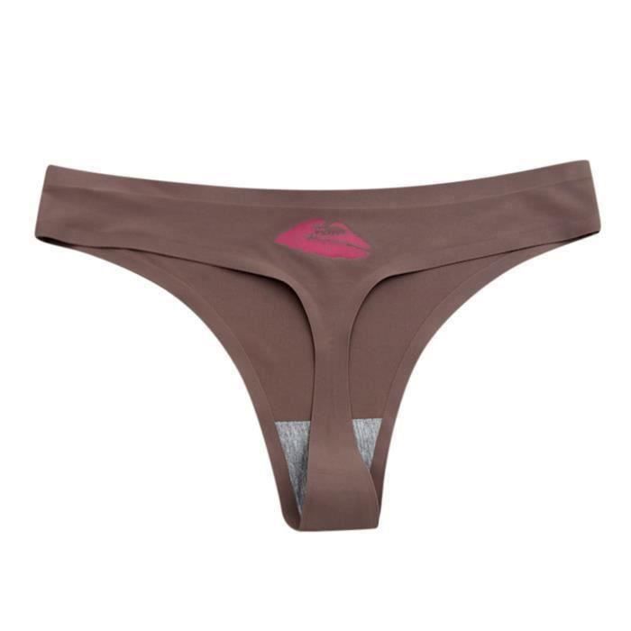 String Tanga Mode délicate pour femme lèvre impression sexy caleçon