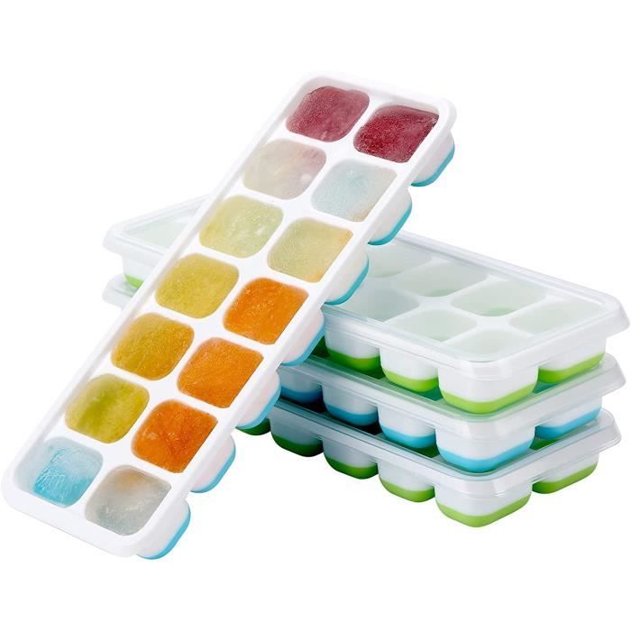 AIXMEET Bacs à Glaçons en Silicone avec Couvercle Peu encombrants et