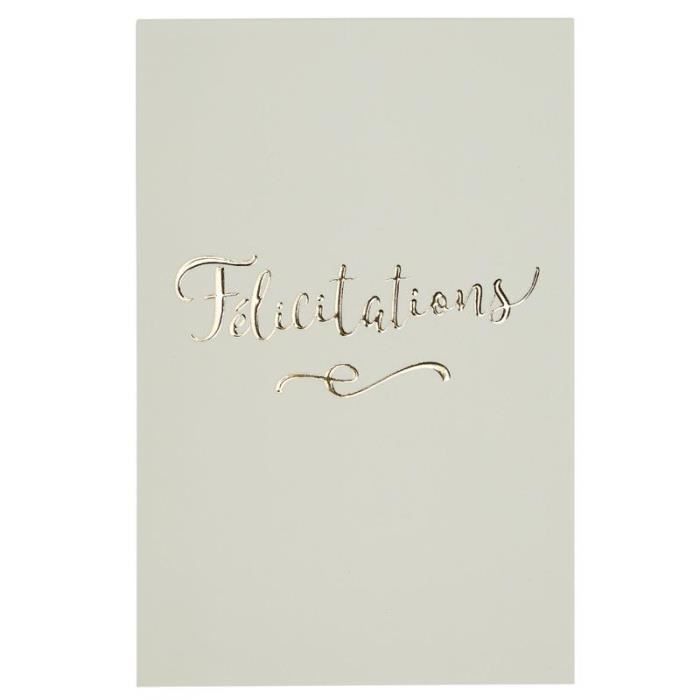 Carte Félicitations Blanc Et Or Draeger Paris Cdiscount Beaux Arts et Loisirs créatifs
