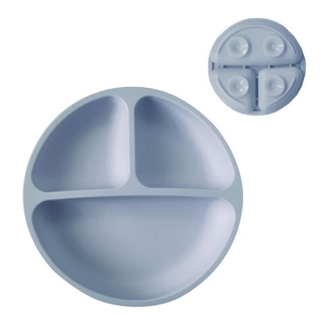 Assiette en silicone pour bébé YWEI Plateau repas Bol à ventouse solide et mignon
