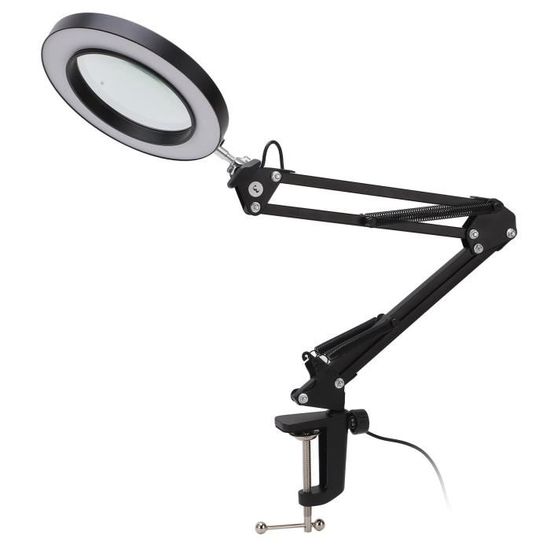 Lampe LED X avec loupe OMABETA Bras rotatif Luminosité réglable Verre anti reflet