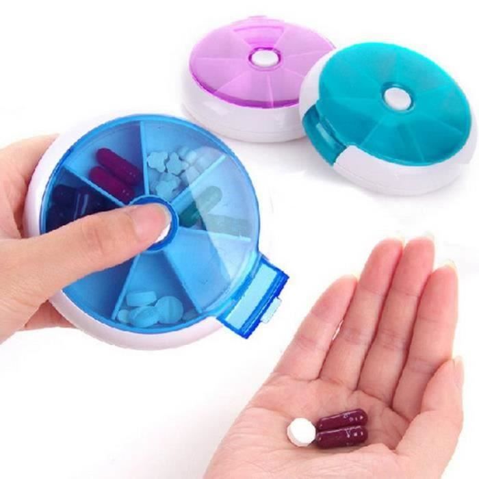 Bleu Pilulier Semainier Boîte Pilule Médicament Hebdomadaire 7 Jours
