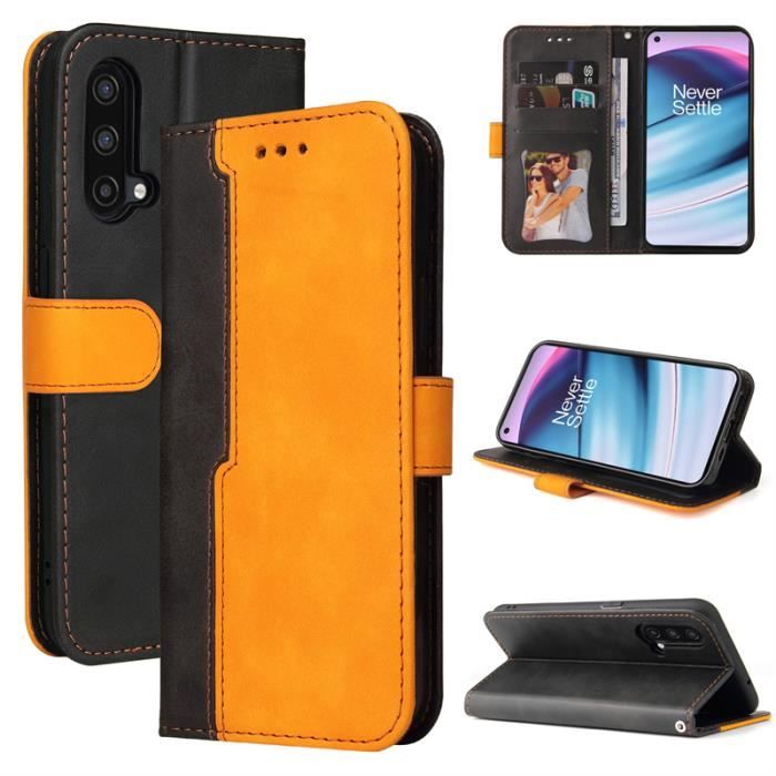 Pour OnePlus Nord CE G Retro Design PU Housse En Cuir Etui De Protection Flip