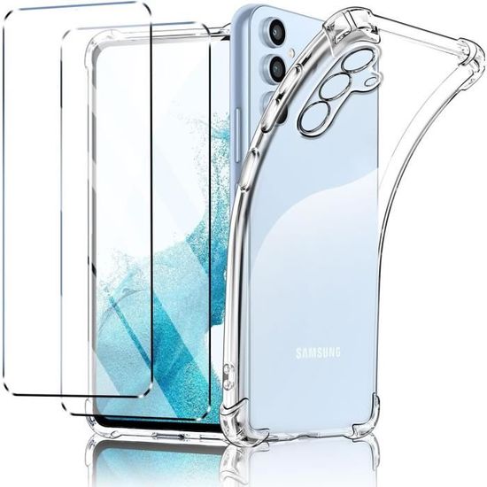 Coque pour SAMSUNG GALAXY A G et vitres verre trempé Silicone transparent maléable