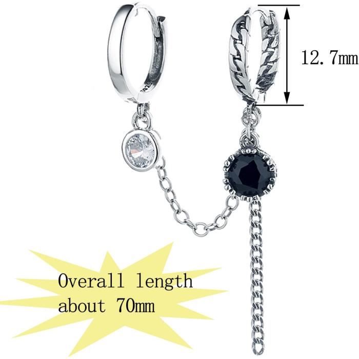 Boucles D Oreilles Créoles Punk Rock Mini Boucle D Oreille En Zircon