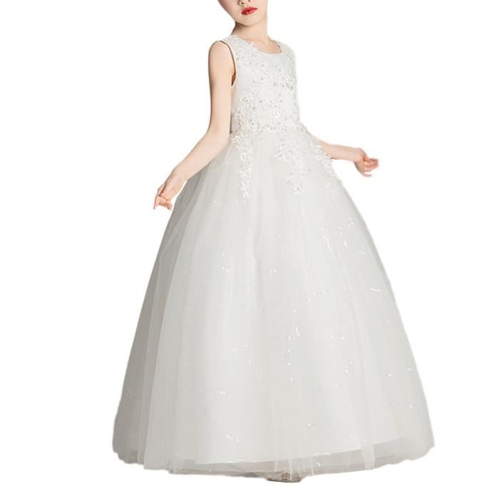 Fille Robe De Princesse Robe Sans Manches En Dentelle Robe De Soir E De