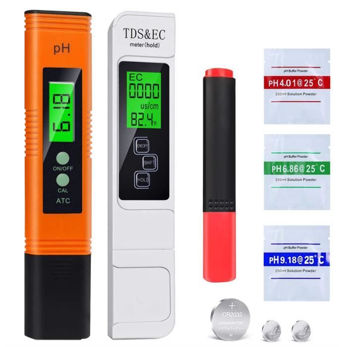 Testeur pH Mètre électronique TDSEC Mètre Température 5 en 1 Testeur