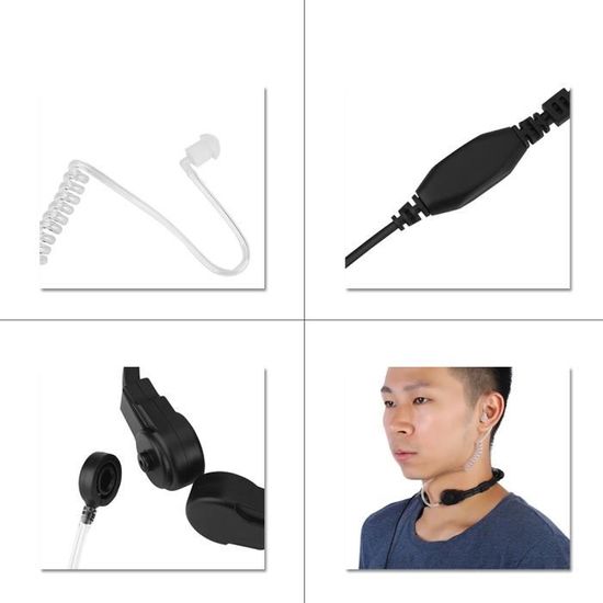 Casque micro de gorge KIMISS Modèle mm Anti rayonnement Tube acoustique Ajustable