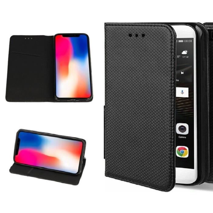 Coque pour Motorola Moto E13 noir Verre trempé Etui Housse