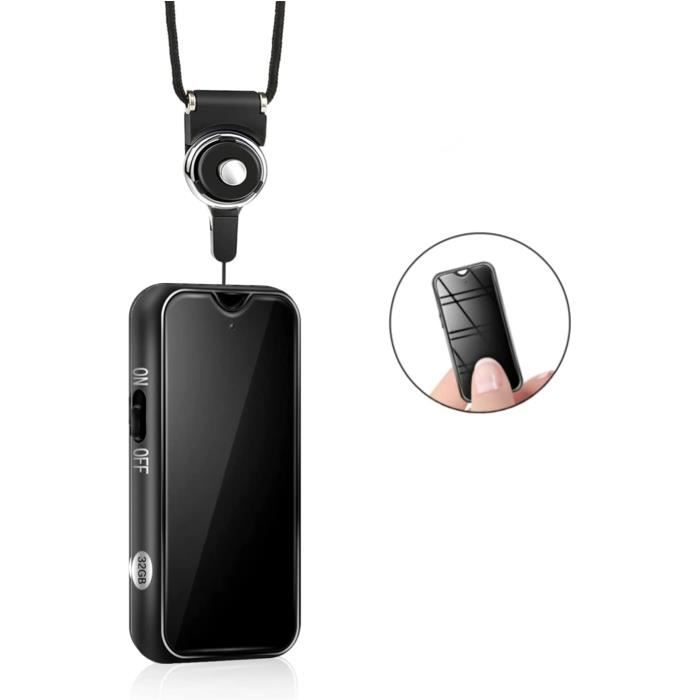 32 GO Mini Enregistreur Vocal Aimant Dictaphone Numérique Rechargeable