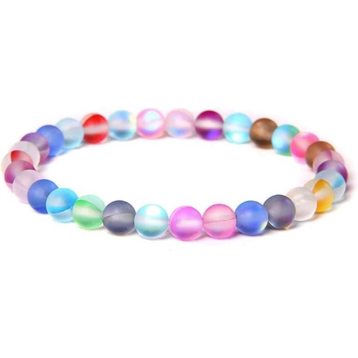 Bracelet Pierre Naturelle Femme 7 Chakras Mode Naturel Coloré Matte