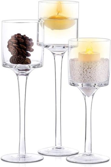 Bougeoirs pour Bougies Chauffe Plat 3 Pièces Bougeoirs Verre pour