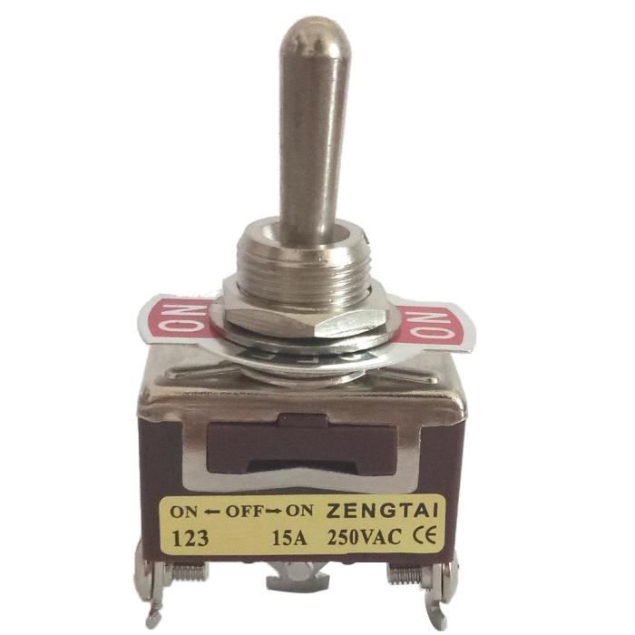 3Pin 3Position ON OFF Commutateur à Bascule Momentané AC 250V 15A