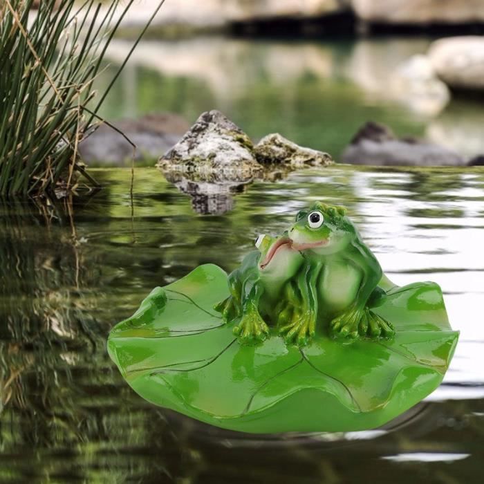 Figurine de grenouille flottante en résine synthétique mignonne décor de grenouille flottante