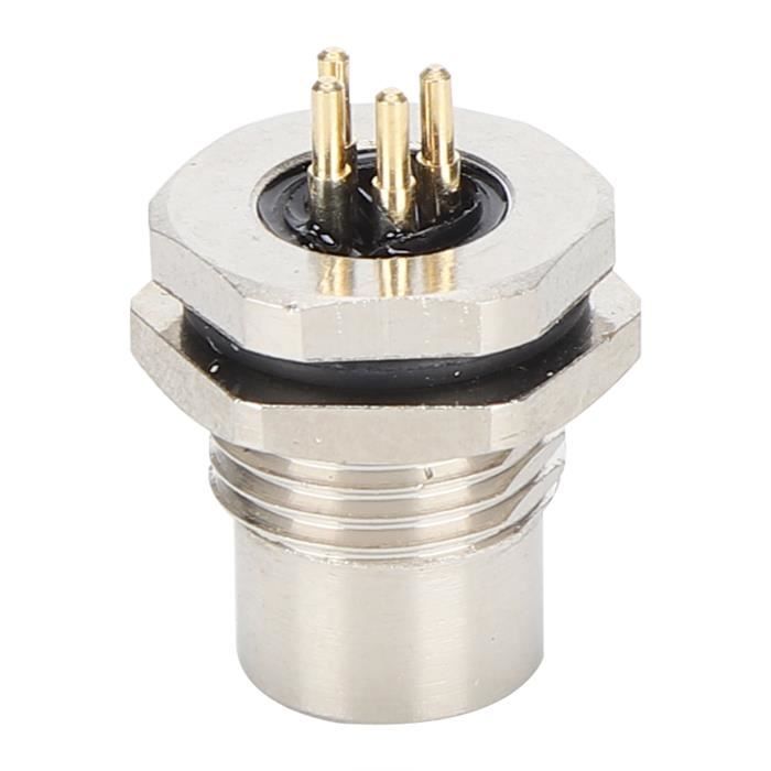 Cikonielf Connecteur Femelle M8F3S4 Pass Socket 4Pin M8 Connector