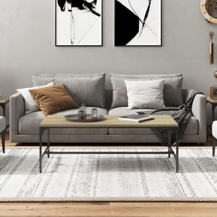 ZERODIS Table basse Chêne sonoma x x cm Bois d ingénierie LEF Cdiscount Maison