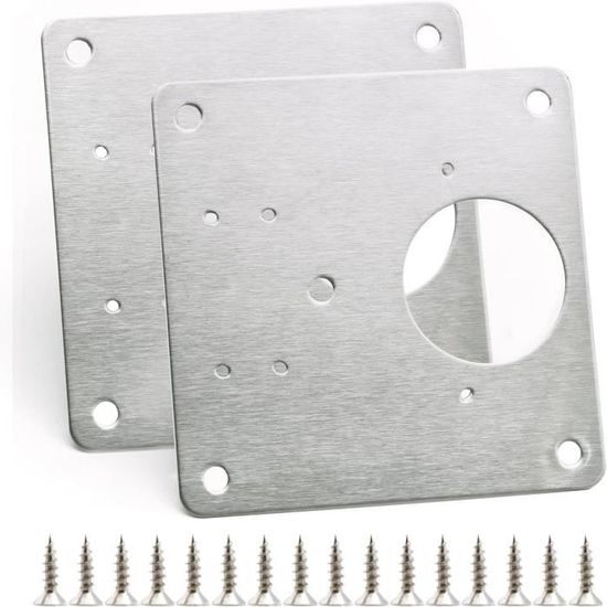 Lot de 2 plaques de réparation pour charnière d armoire avec trou et