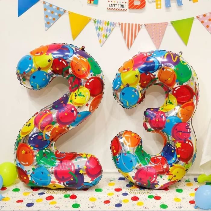 Géant Ballon Chiffre 101Cm Anniversaire 14 41 Coloré Ballon Numero 14