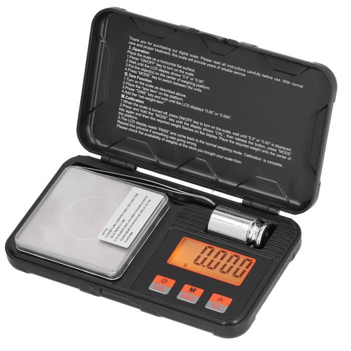 Qiilu Échelle de poids de gramme Balance de poche numérique portable g par g peser l