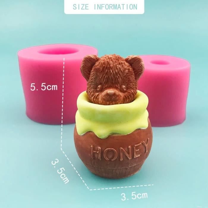 Moule En Silicone Pour Bonbons Au Chocolat Design Mignon Pot De Miel Ours Fabrication De Bonbons