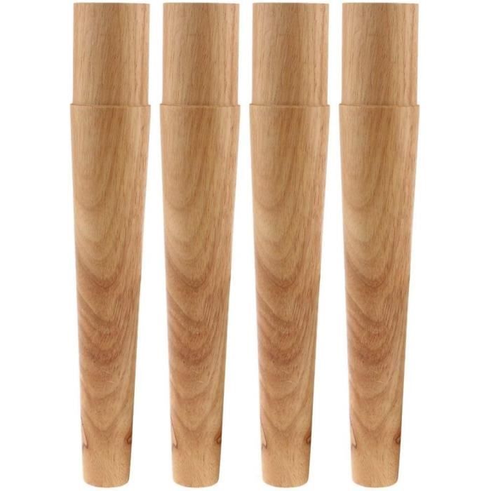 Lot De 4 Pieds De Meubles En Bois Massif Antidérapant Pour Bureau
