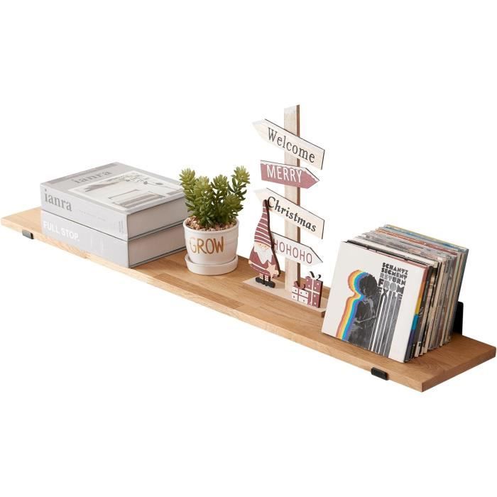 Étagère Murale Flottante En Bois Chêne Naturel Étagère Flottante En