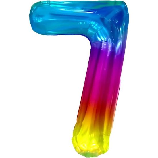 Ballons Anniversaire 7 Ans Couleur Arc En Ciel De 100Cm Décoration