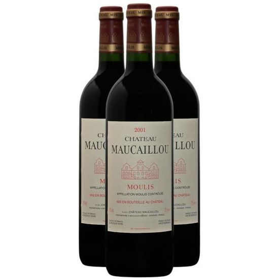 Château Maucaillou Rouge 2001 Lot de 3x75cl Vin Rouge de Bordeaux