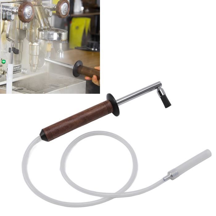ABI Brosse de nettoyage pour machine à café Manche en bois Outil de