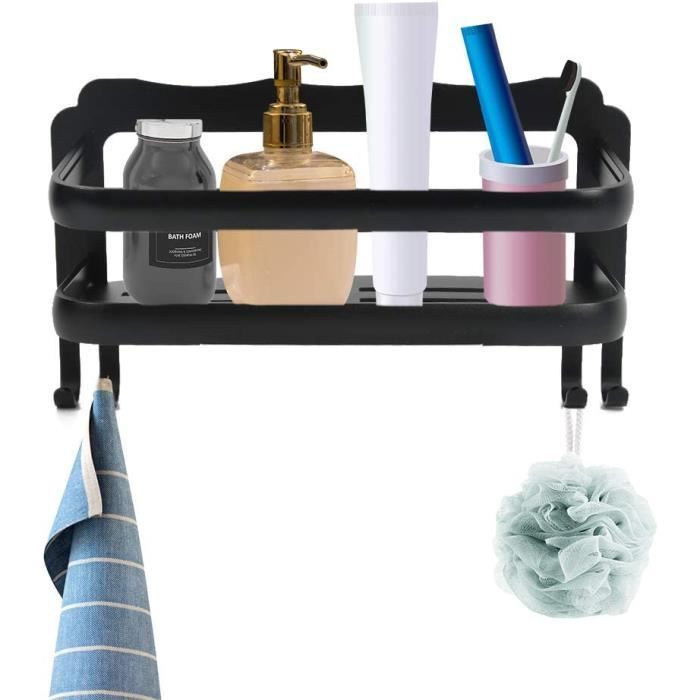 Étagère Murale de Salle de Bain sans Perçage pour Rangement Toilette Serviteur de Douche