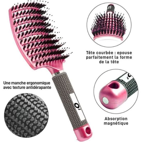Brosse Poil de Sanglier 2 Brosses à Cheveux en Poils de sanglier