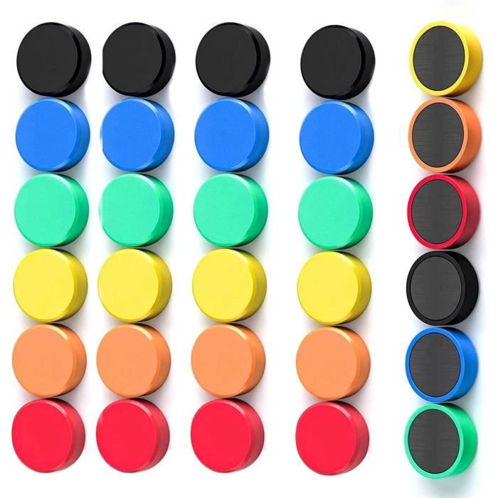 30 Pcs Aimant Frigo Colorés Magnetic Magnet Frigo Aimants Tableau