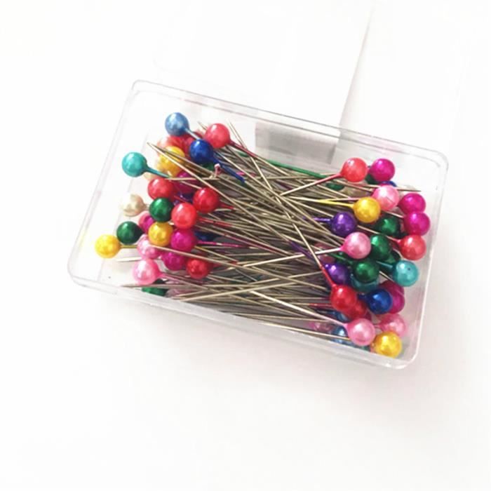 Épingles de sûreté avec tête en métal et perles de 38mm 100 pièces