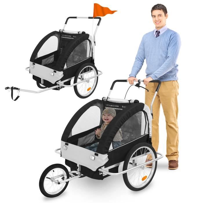 XMTECH en Remorque Vélo Jogger pour Enfant Pliable Convertible Jogger Poussette Charge