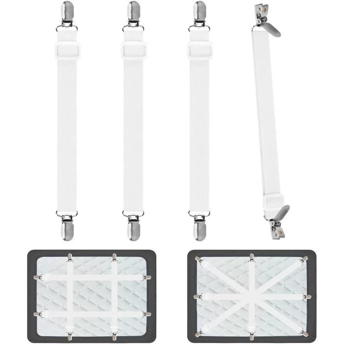 Tendeur Drap Housse Pour Linge De Lit 4 Pièces Réglable Sangles Draps