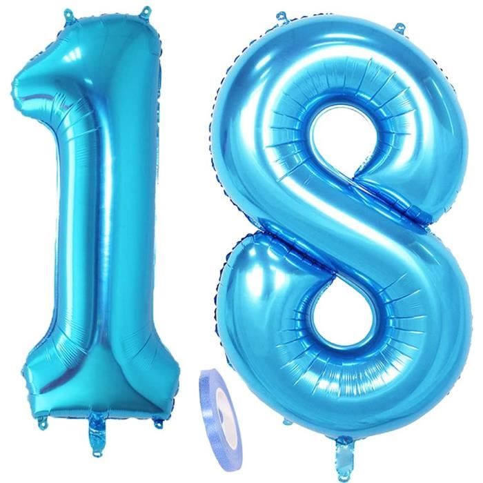 Ballon Ans Anniversaire Bleu XXXL Aus Figurines Gonflable Hélium Feuille Chiffres D P