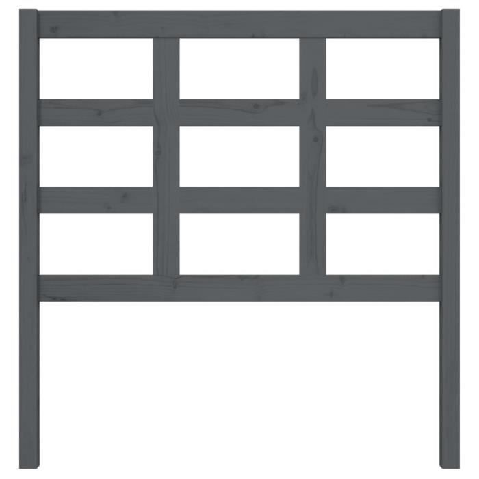 Tête de lit ZERONE Gris Bois massif de pin Contemporain x x cm Cdiscount Maison