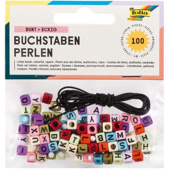 Kit De Bijou Limics Lot Perles Carrées Forme Lettre Couleurs Assorties X Mm Trou