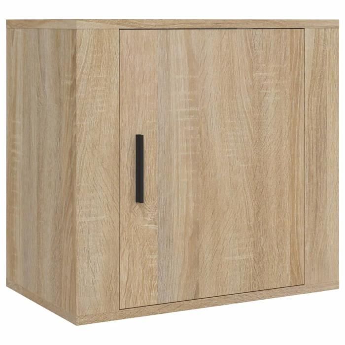 HUA Têtes et pieds de litTables de chevet murales 2 pcs Chêne sonoma