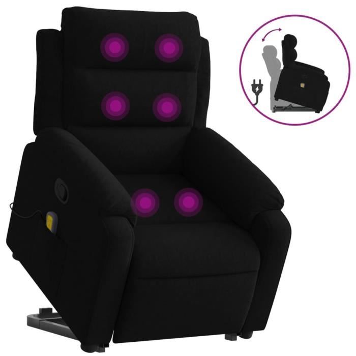 ABB Pwshymi Fauteuil De Massage Inclinable Noir Velours TXY Cdiscount Maison