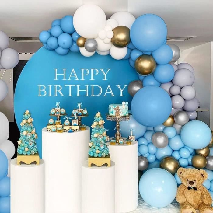 Kit d arche de guirlande de ballons bleus 142 pièces ballon bleu gris