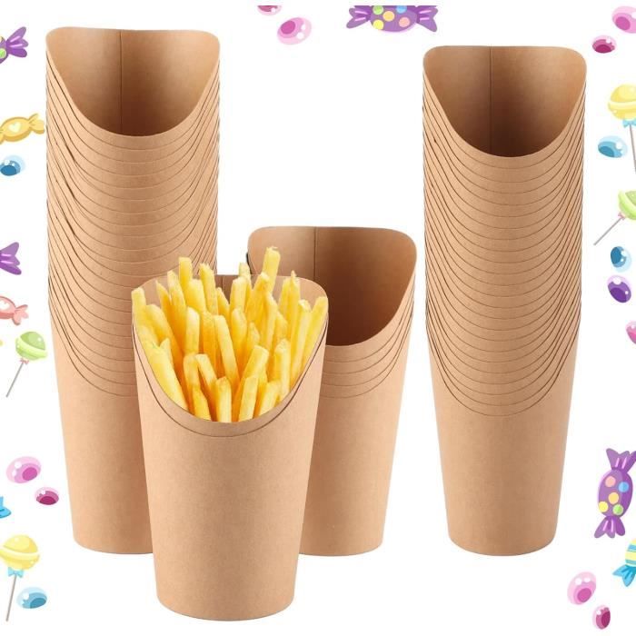 Lot De Cornet Frite Gobelets En Papier Kraft Oz Pour Frites À Emporter Gobelets En