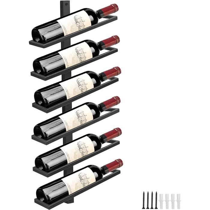 Étagère à vin en métal Noir Casier à vin Mural pour Tous Les Types de