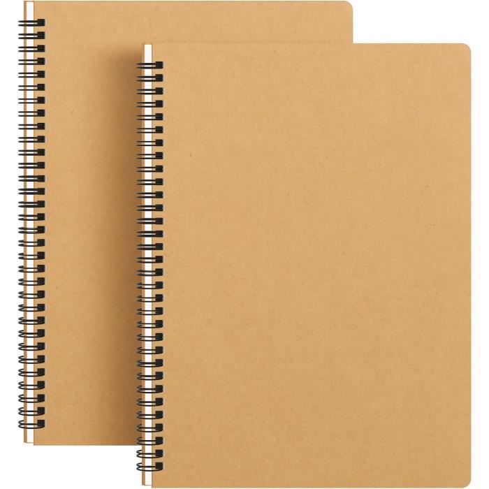Yaro Cahier à Dessin A4 Lot de 2 Carnet Page Blanche Croquis Spirale