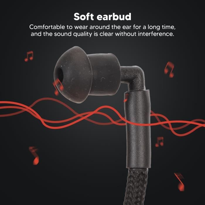 Ecouteur à tube acoustique couteur à Réduction de Bruit Active Doux et